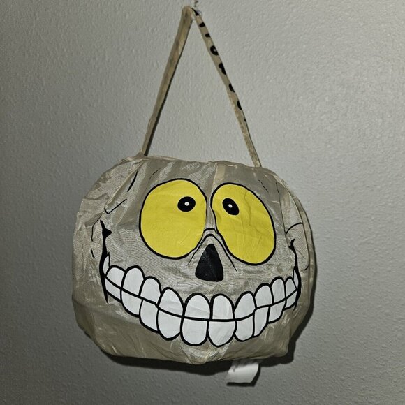Gemmy | Holiday | Gemmy Tan Skull Skeleton Collapsible Candy Bag Bucket ...